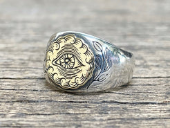 All Seeing Eye Signet Ring Gold Inlay – the Otherist